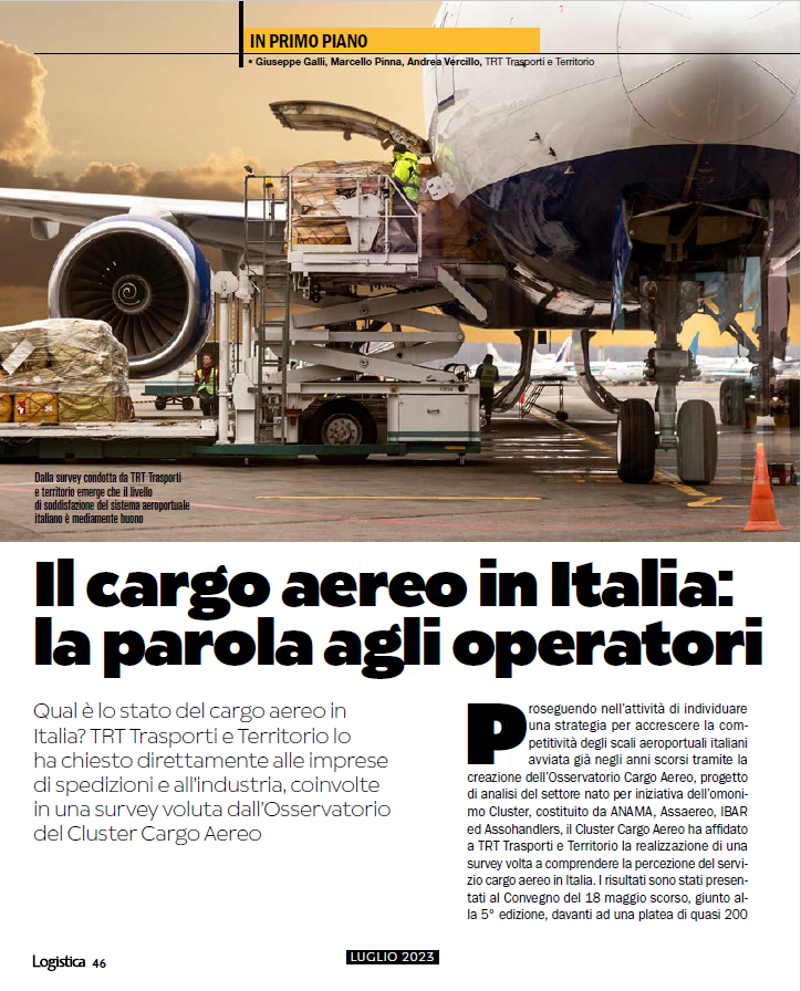 “Il cargo aereo in Italia: la parola agli operatori”, articolo della ...